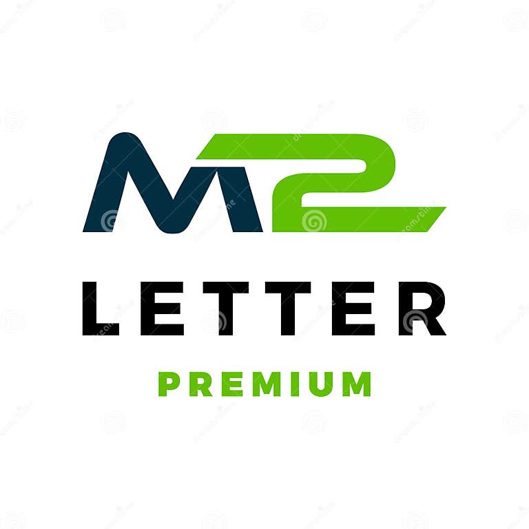 Initial Letter M2 Icon Vector Logo Template Illustration Design Stock ...