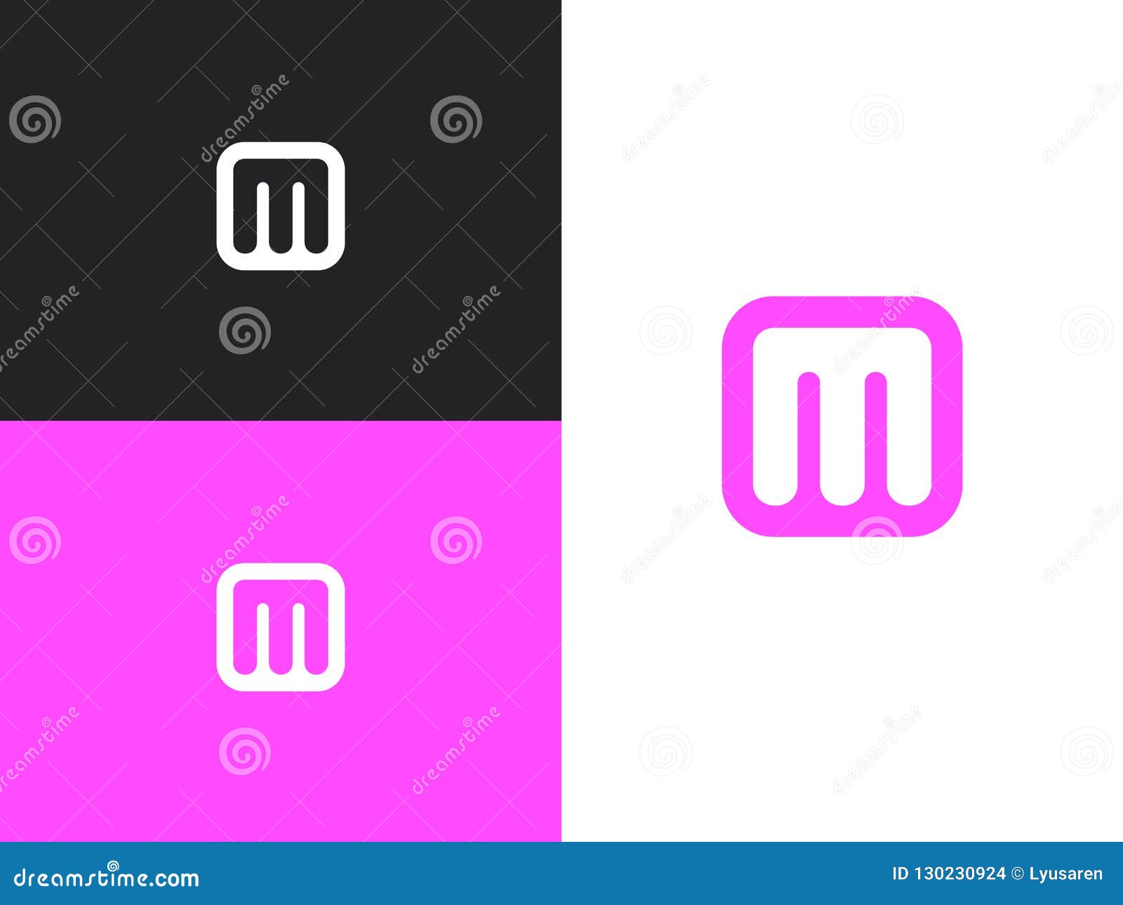 Initial Letter M Logo Design Template Elements Stock Illustration ...