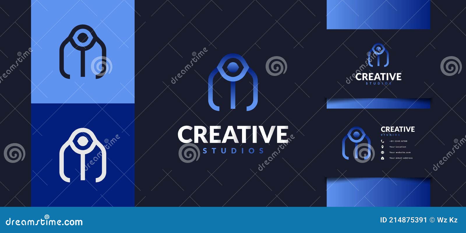 Initial Letter M Logo with Eye Symbol in the Center Stock Vector ...