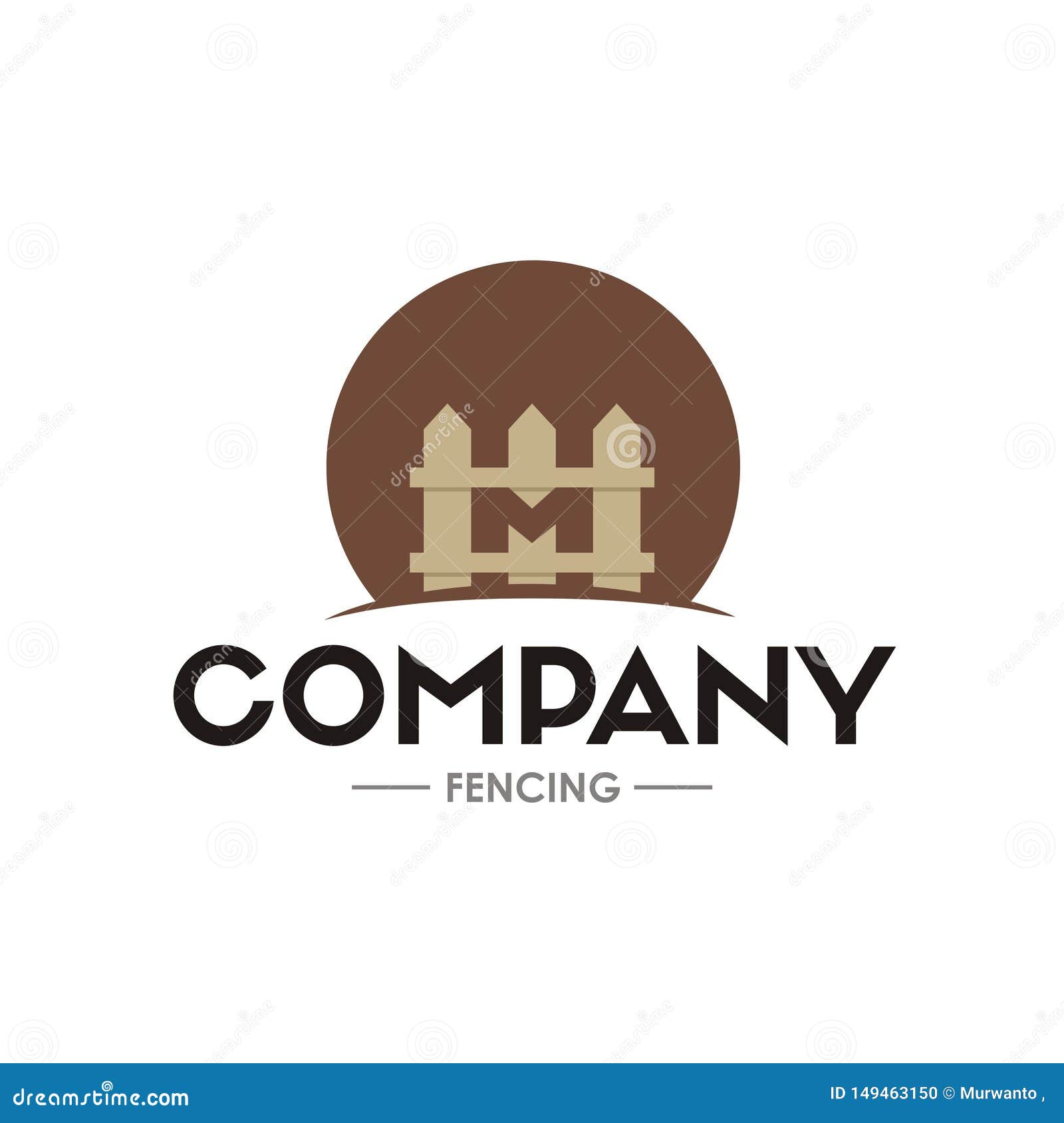 Initial Letter M Logo with Fence Shape Stock Vector - Illustration of ...