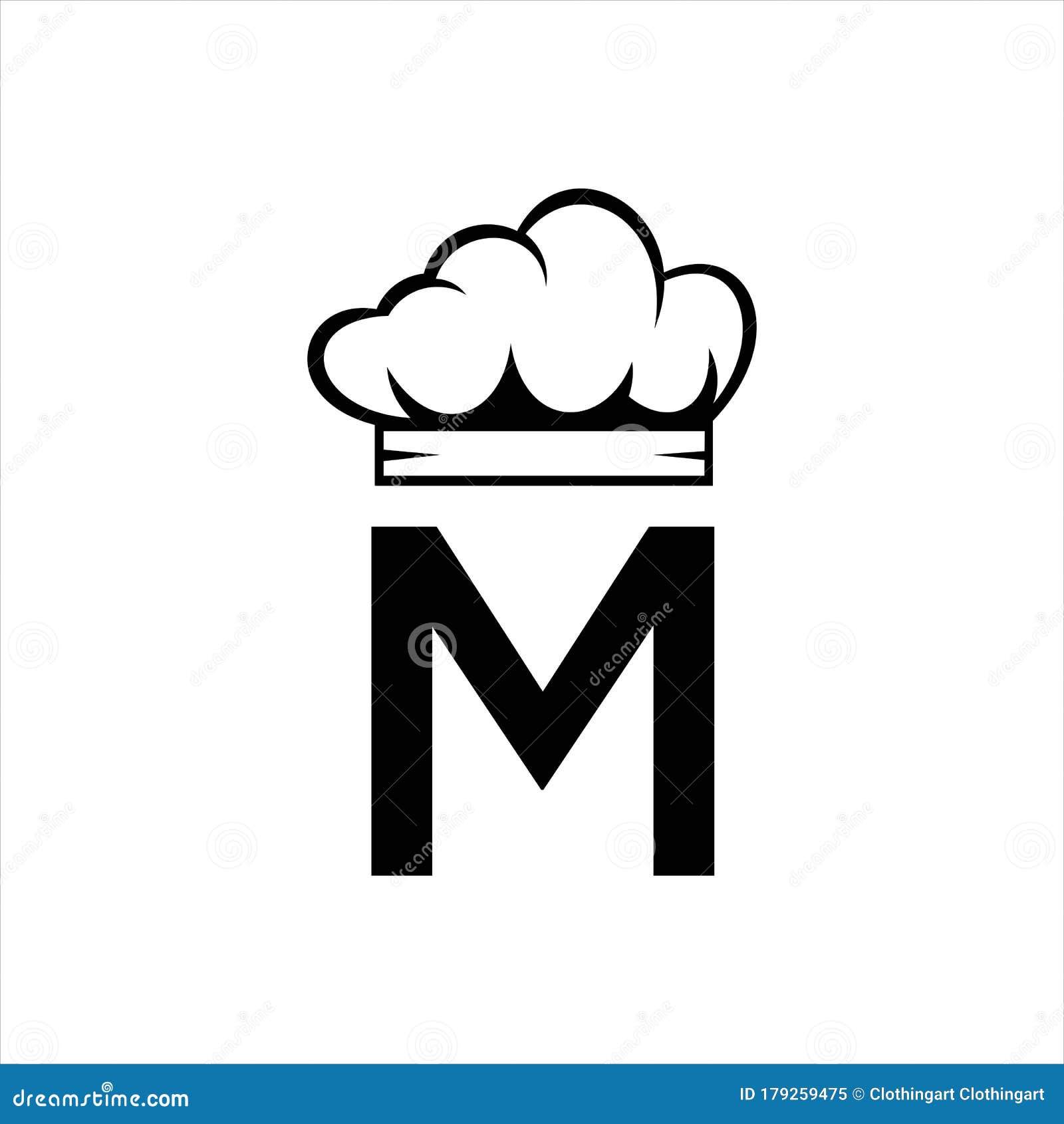 Initial Letter M Logo with Hat Chef for Restaurant Logo Creative ...