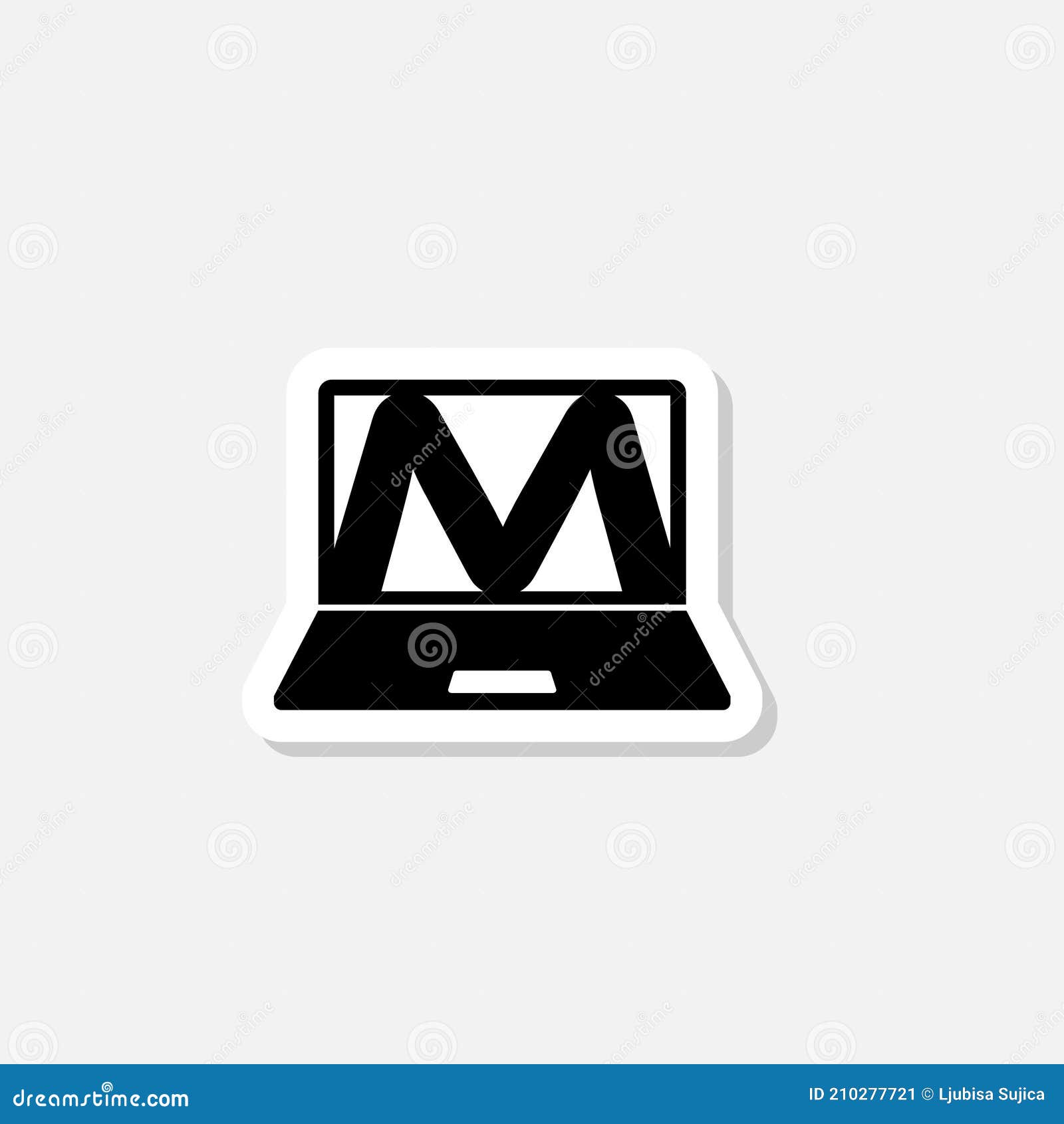 Initial Letter M Logo Sticker Stock Vector - Illustration of identity ...
