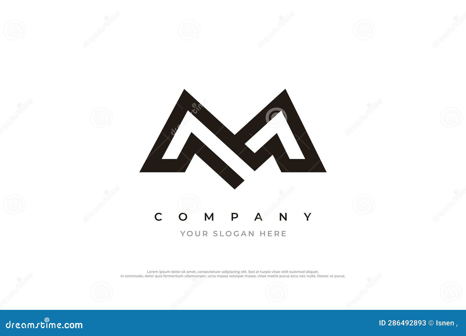 Initial Letter M Minimal Logo Design Stock Illustration - Illustration ...