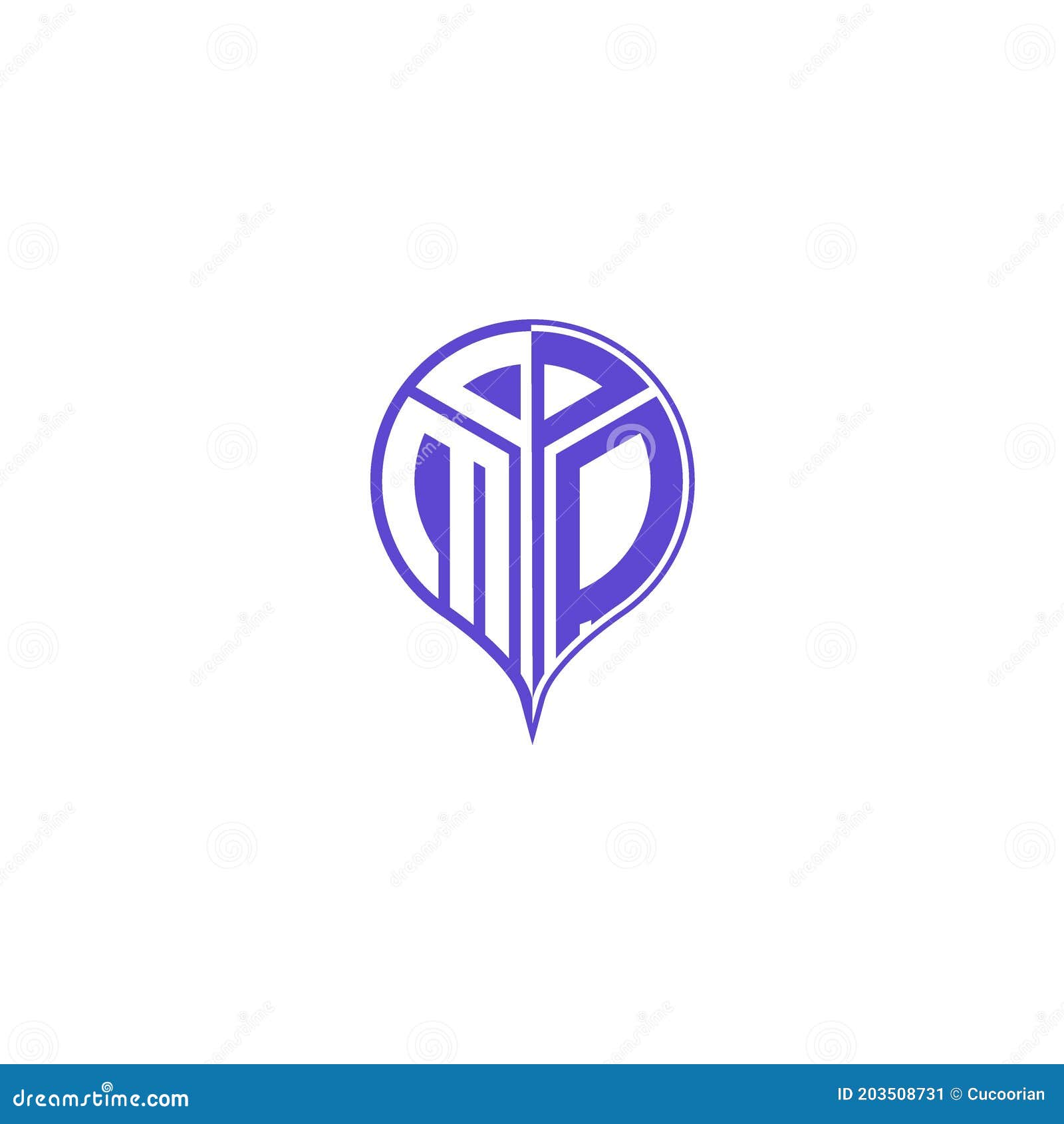 Initial Letter M O Modern and Unique Location Design Stock Vector ...