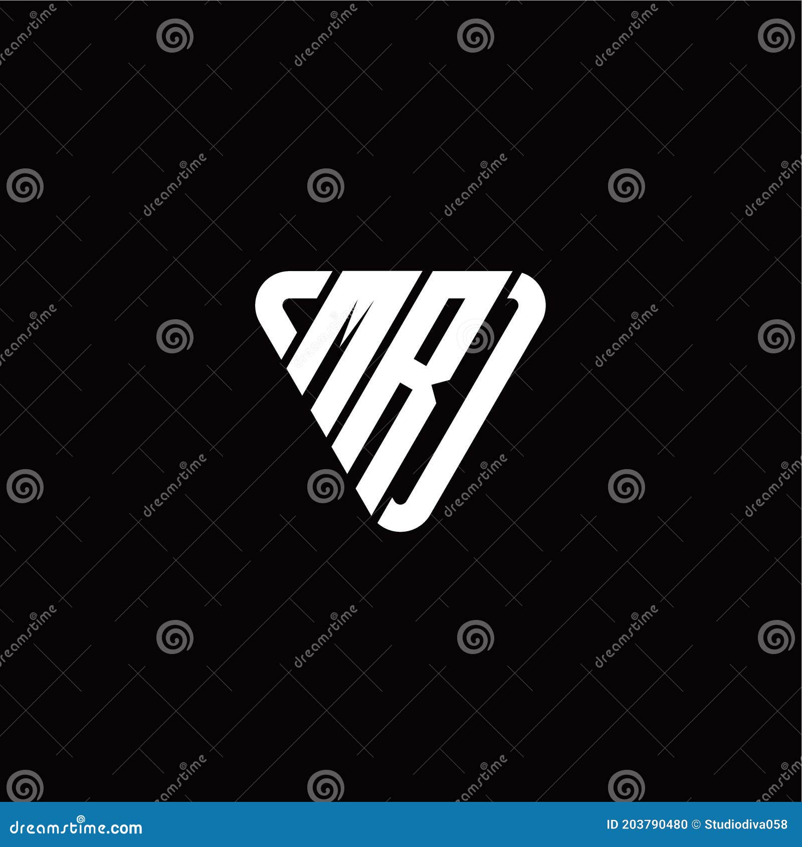 Initial Letter M R Linked Triangle Design Logo Stock Vector ...