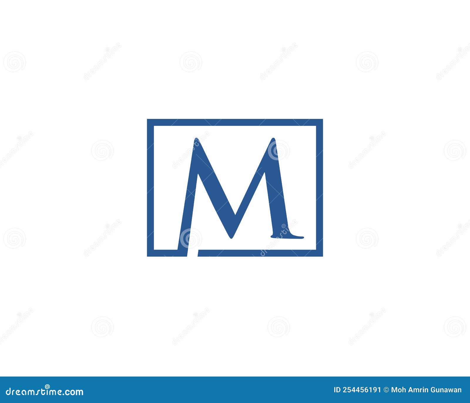 Initial Letter M with Square Logo Design Vector Stock Vector ...