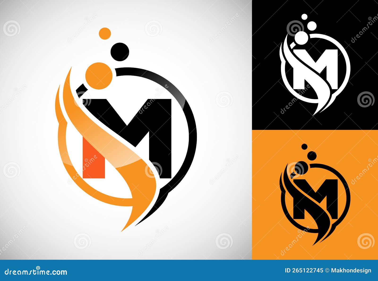 Initial Letter M with the Swoosh, Biotech Logo Design Concept. Logotype ...