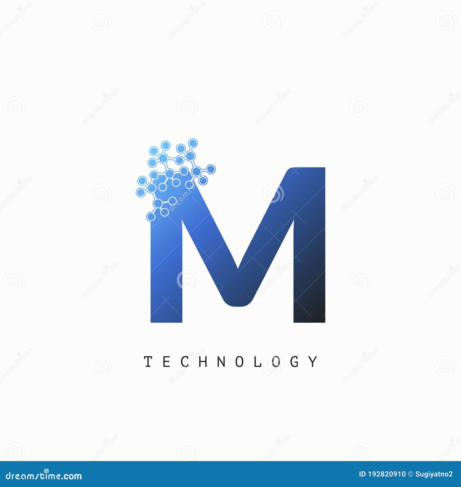 Initial Letter M Techno Science Logo Template Design Stock Vector ...