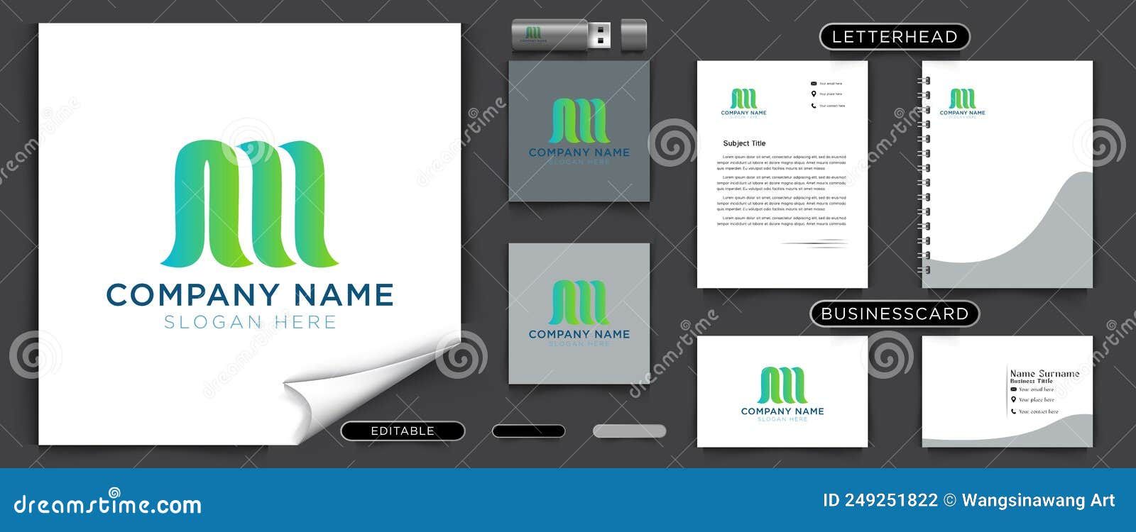 Initial Letter M W Wave Logo Ideas. Inspiration Logo Design. Template ...