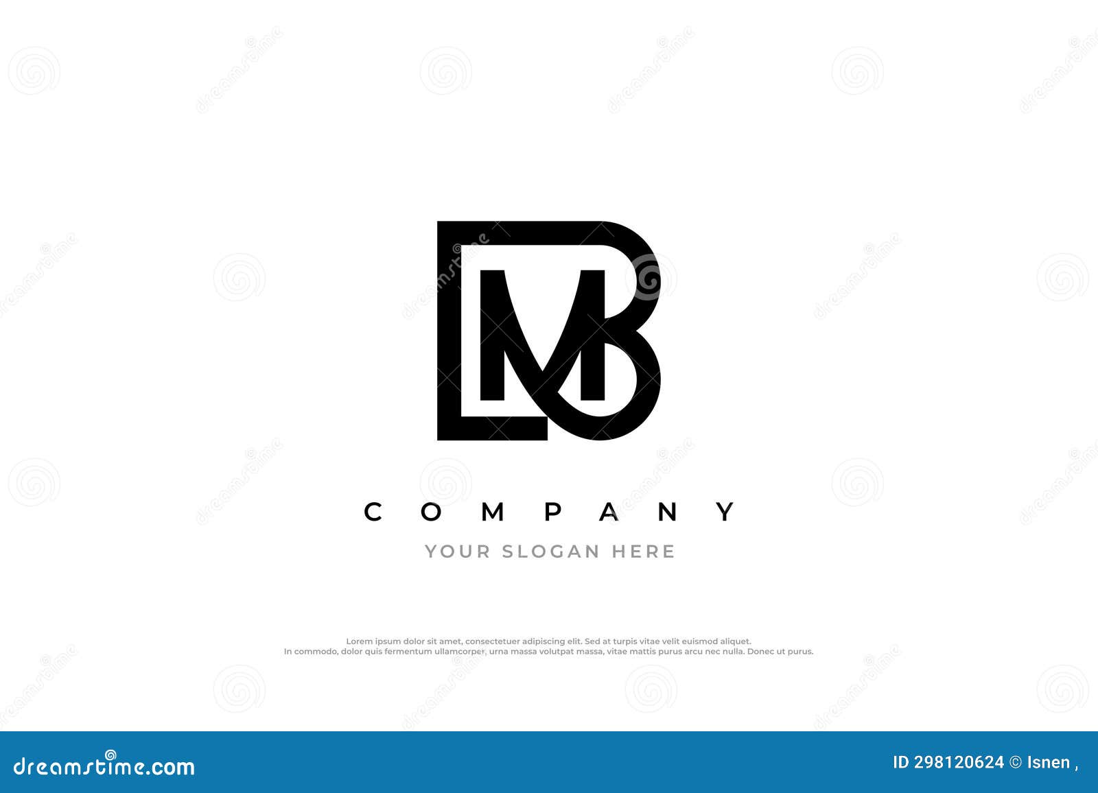 Initial Letter MB Logo or BM Monogram Logo Design Stock Vector ...