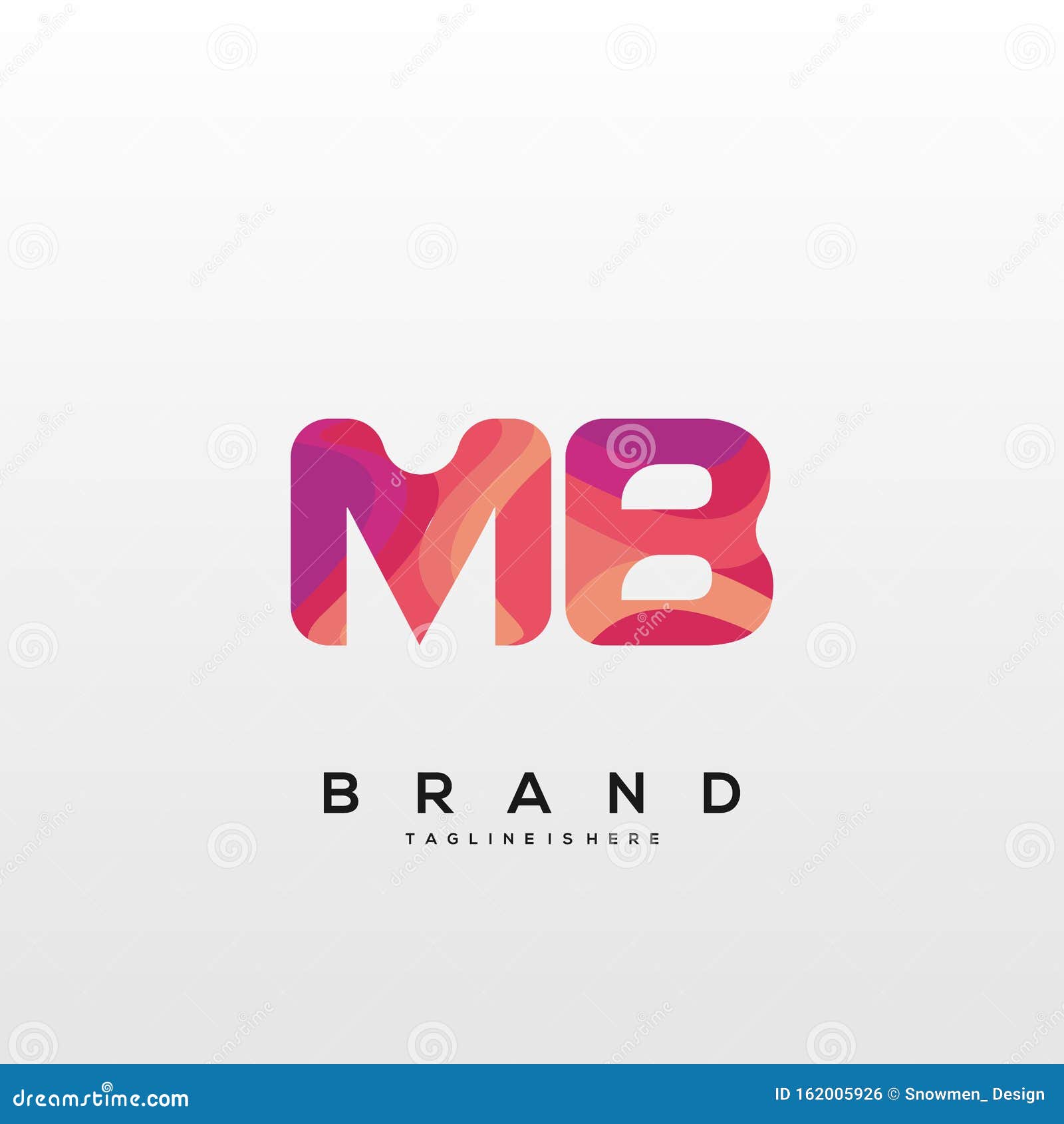 Initial Letter MB Logo with Colorful Circle Background, Letter ...