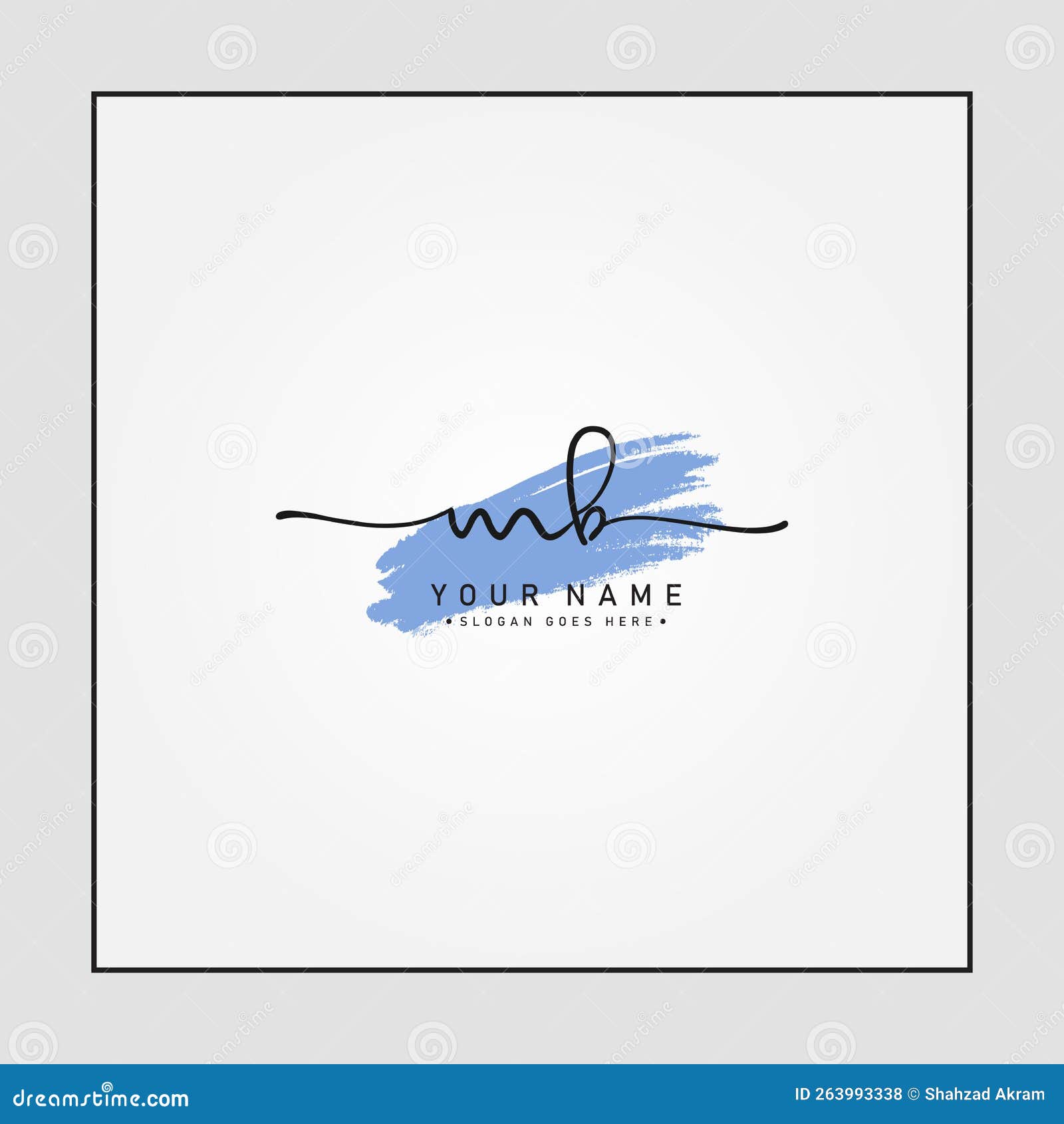Initial Letter MB Vector Logo Template in Watercolor Signature Style ...