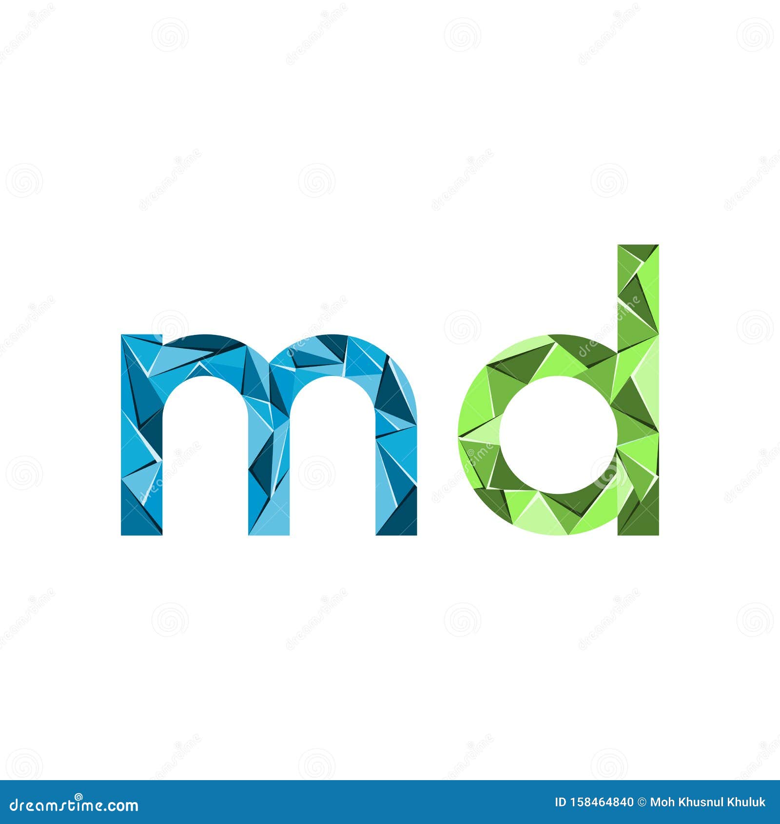 Initial Letter Md Abstract Triangle Logo Vector Stock Vector ...