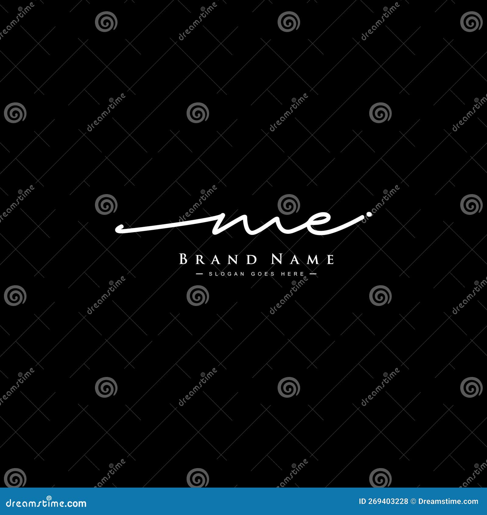 Initial Letter ME Vector Logo Template in Handwritten Signature Style ...