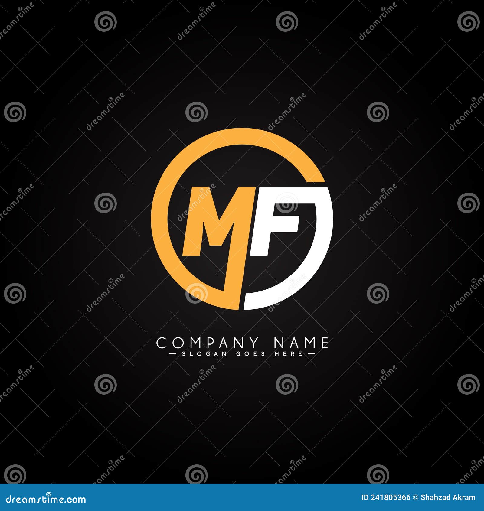 Initial Letter MF Logo - Minimal Business Logo for Alphabet M and F ...