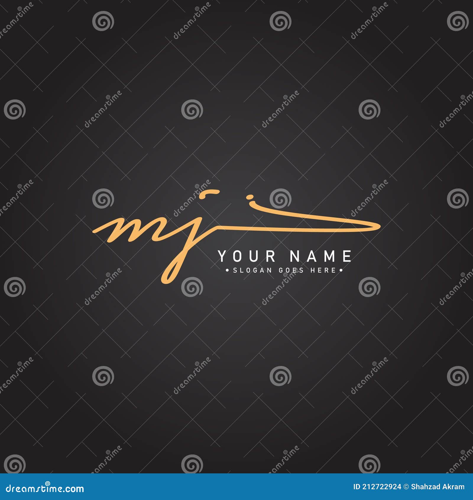 Initial Letter MJ Logo - Handwritten Signature Logo Stock Vector ...
