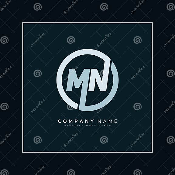 Initial Letter MN Logo, Simple Alphabet Logo Stock Vector ...
