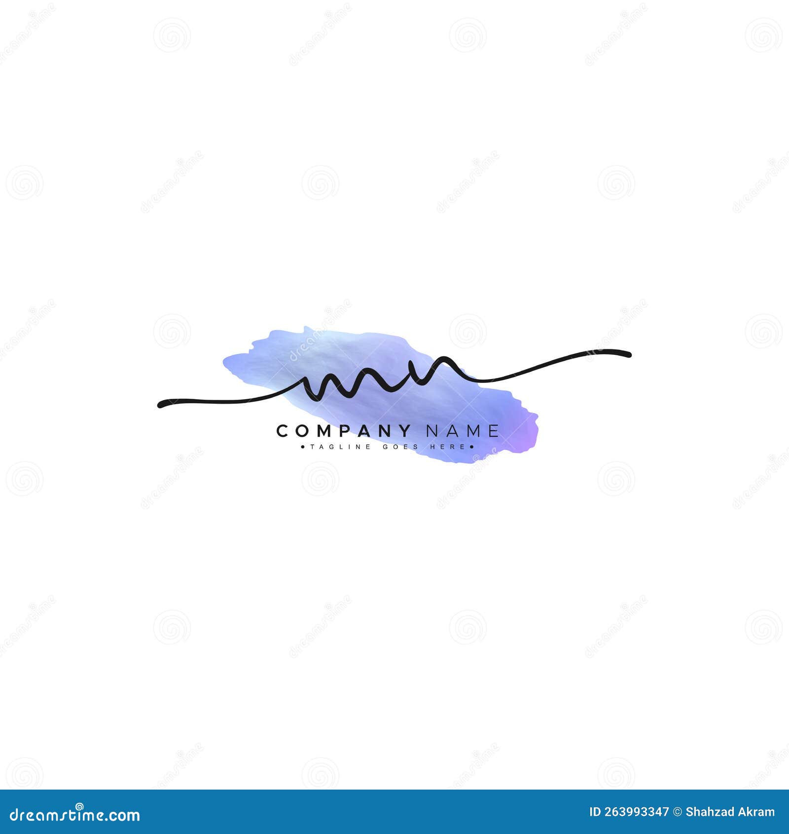 DZ Watercolor Signature Logo - Handwritten Vector Logo Template ...