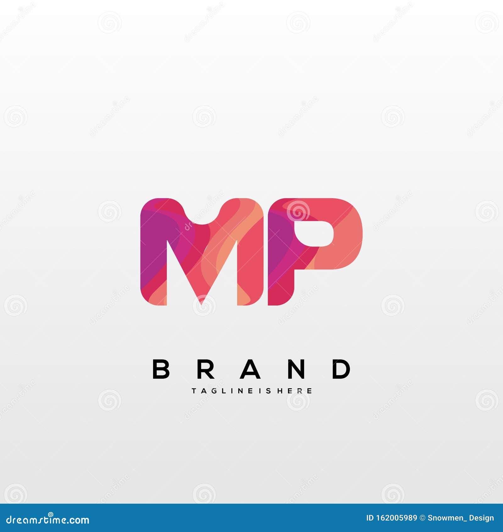 Initial Letter MP Logo with Colorful Circle Background, Letter ...