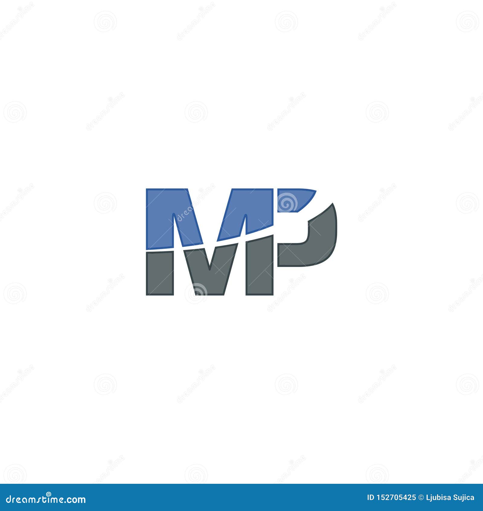 Initial Letter MP Logo Template Vector Design Stock Vector ...
