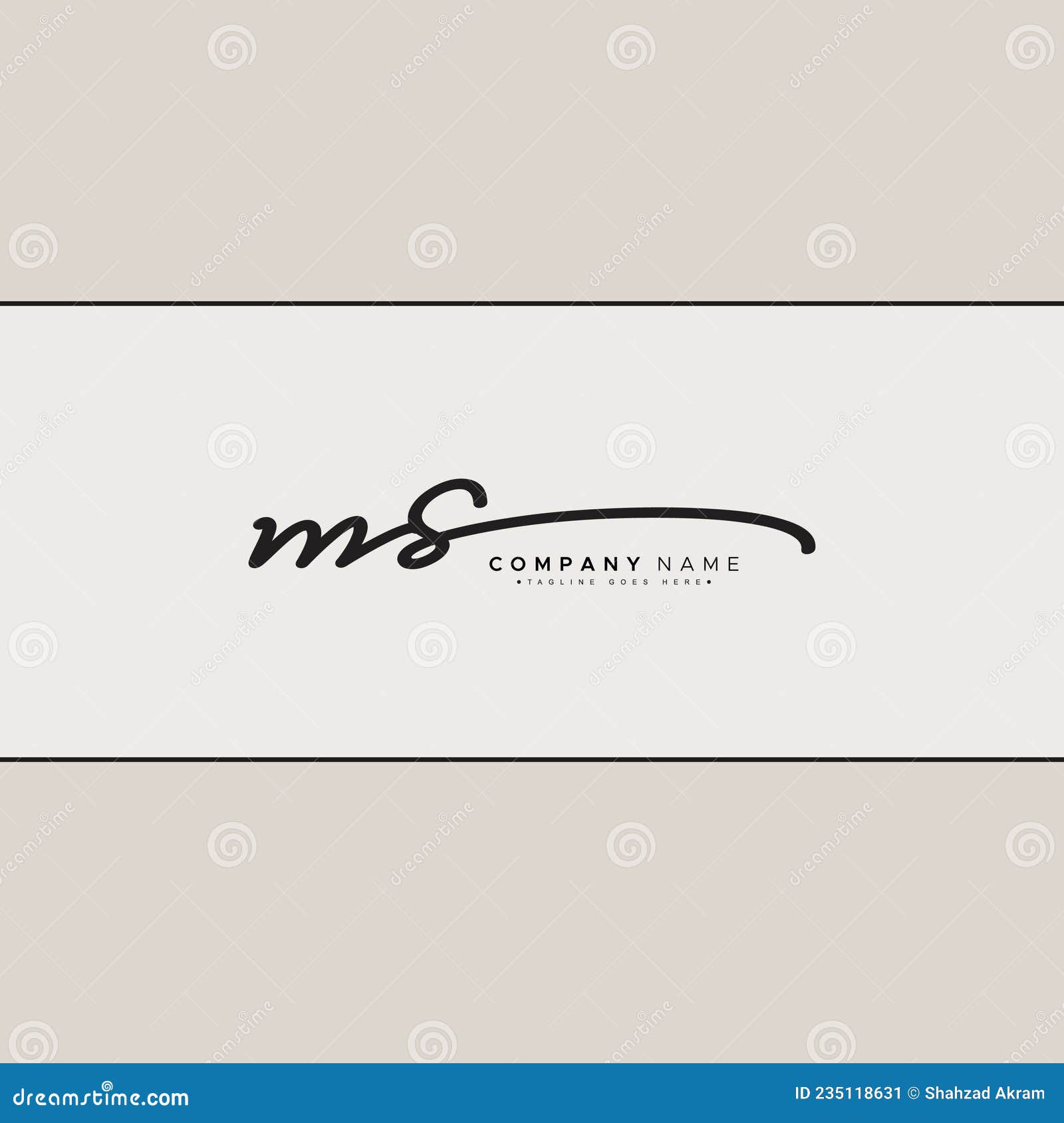 Initial Letter MS Logo - Hand Drawn Signature Style Logo Stock Vector ...