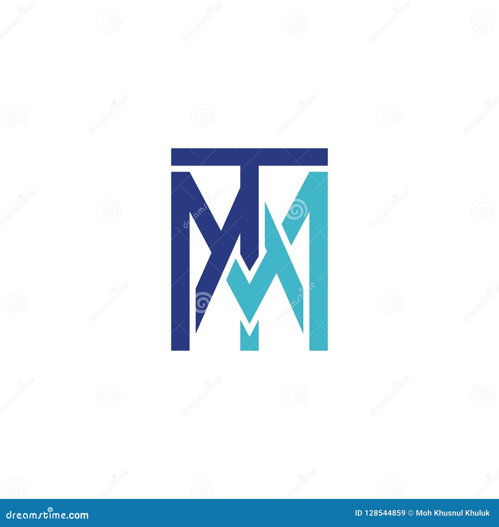 Initial Letter MTA Logo Blue and Navy Blue. Simple Modern Monoram Stock ...