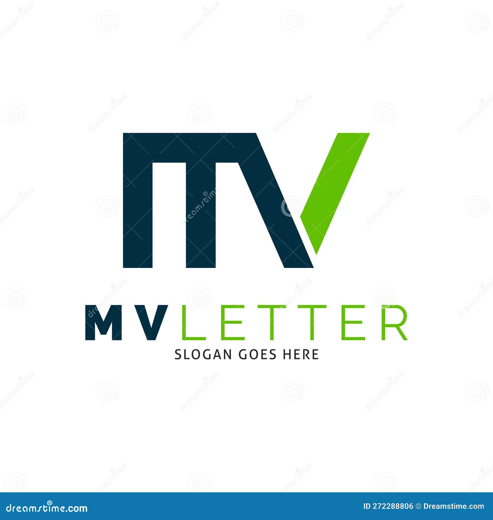 Initial Letter MV Icon Vector Logo Template Illustration Design Stock ...
