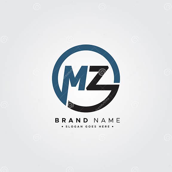 Initial Letter MZ Logo, Simple Alphabet Logo Stock Vector ...