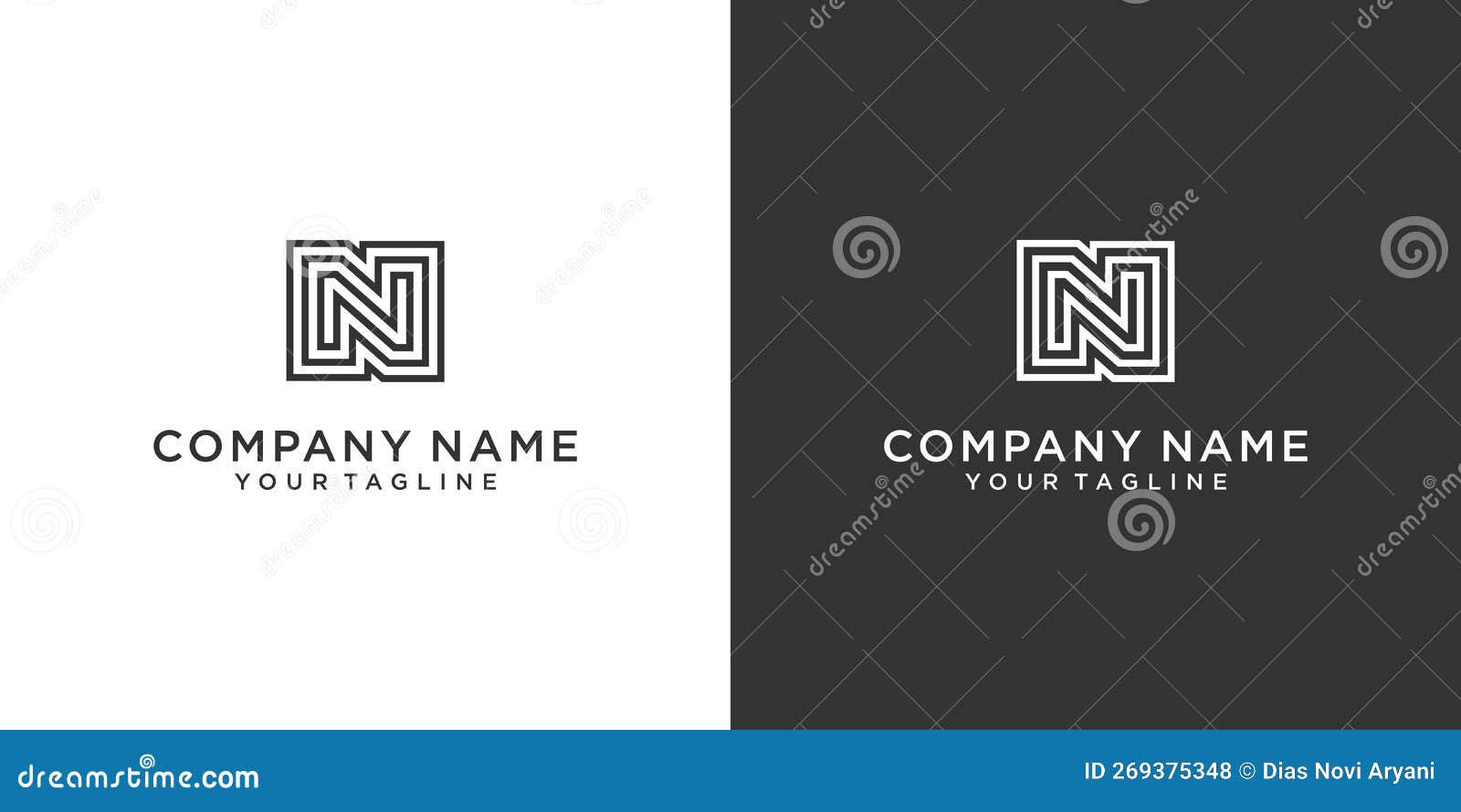 Initial Letter N Monogram Logo Design Vector Stock Vector ...