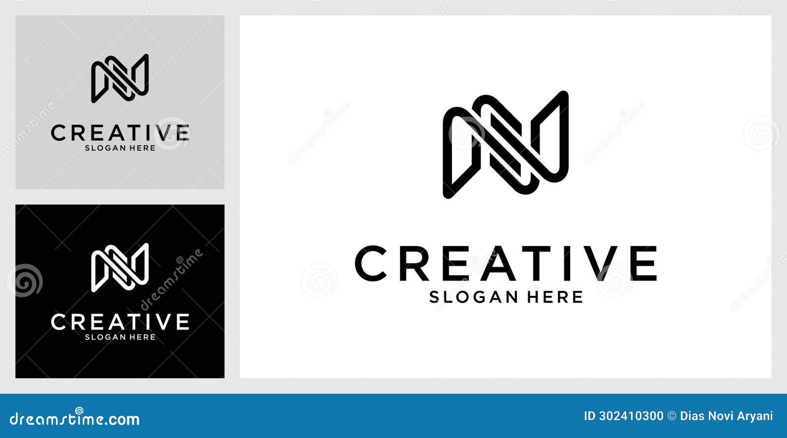 Initial Letter N Monogram Logo Design Vector Stock Vector ...