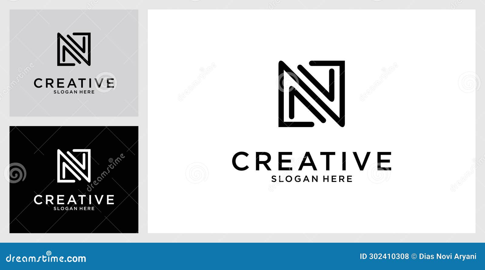 Initial Letter N Monogram Logo Design Vector Stock Vector ...