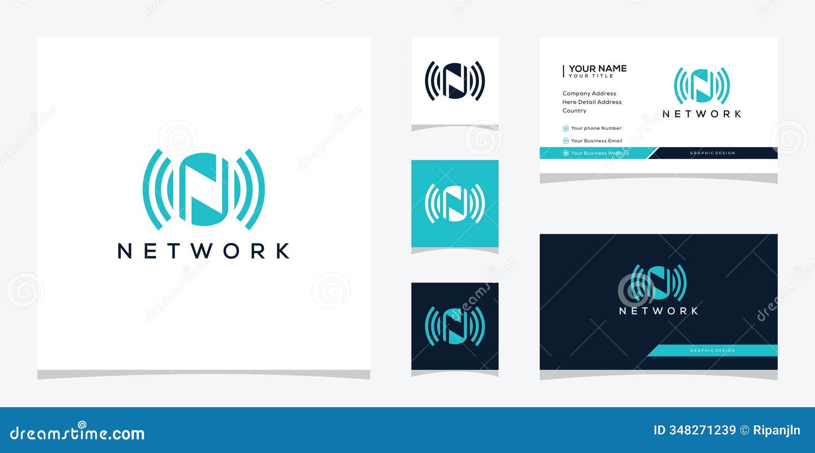 Letter N Signal Network Technology Logo Design Inspiration Stock ...