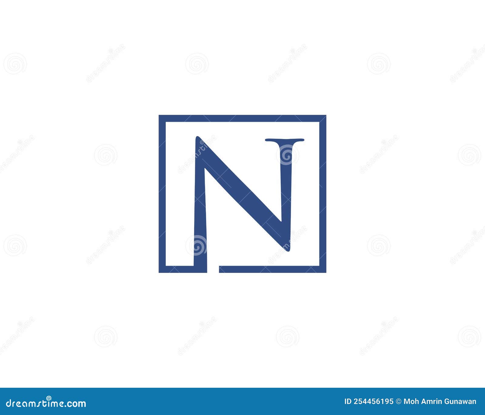 Initial Letter N with Square Logo Design Vector Stock Vector ...
