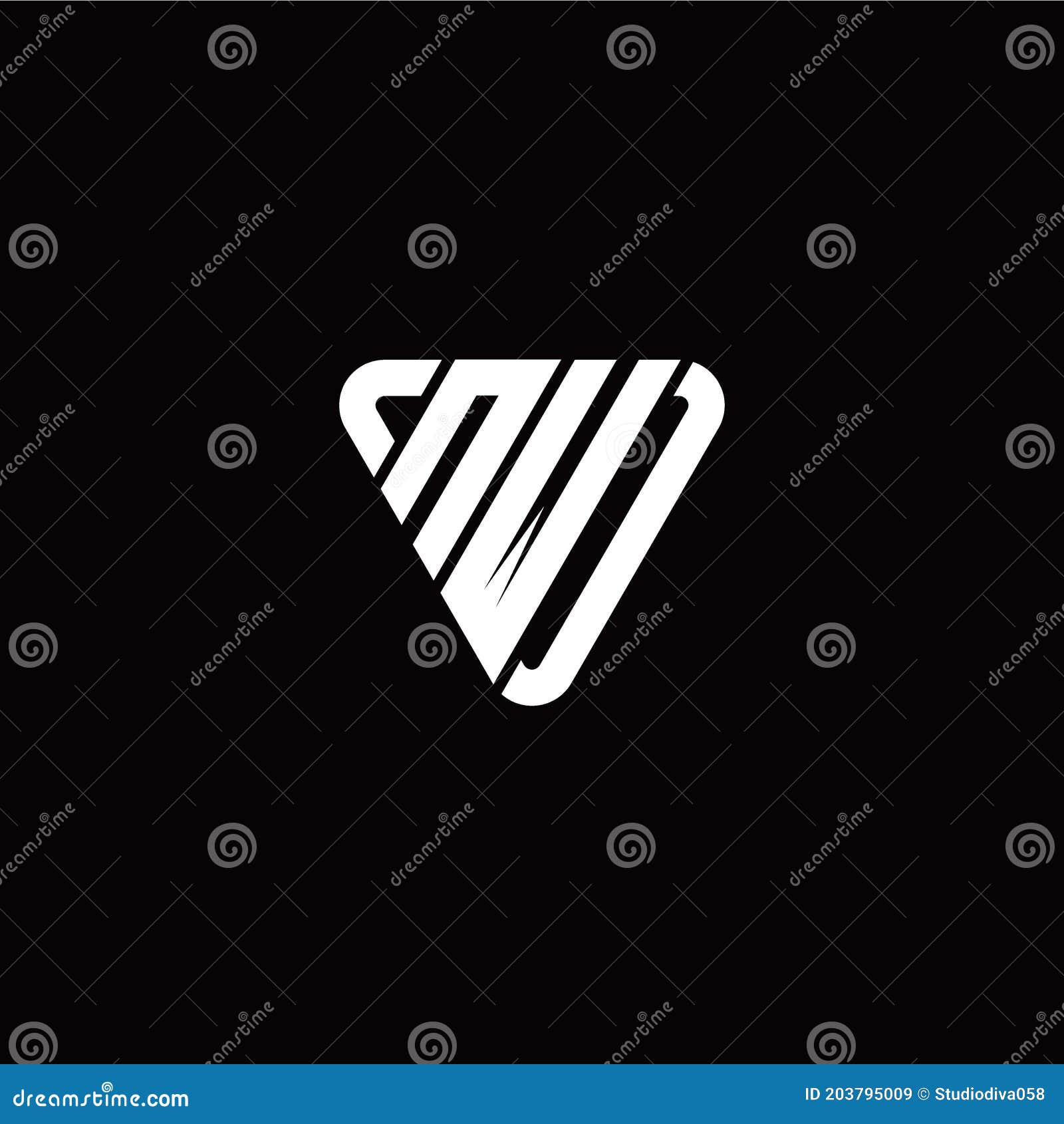 Initial Letter N W Linked Triangle Design Logo Stock Vector ...