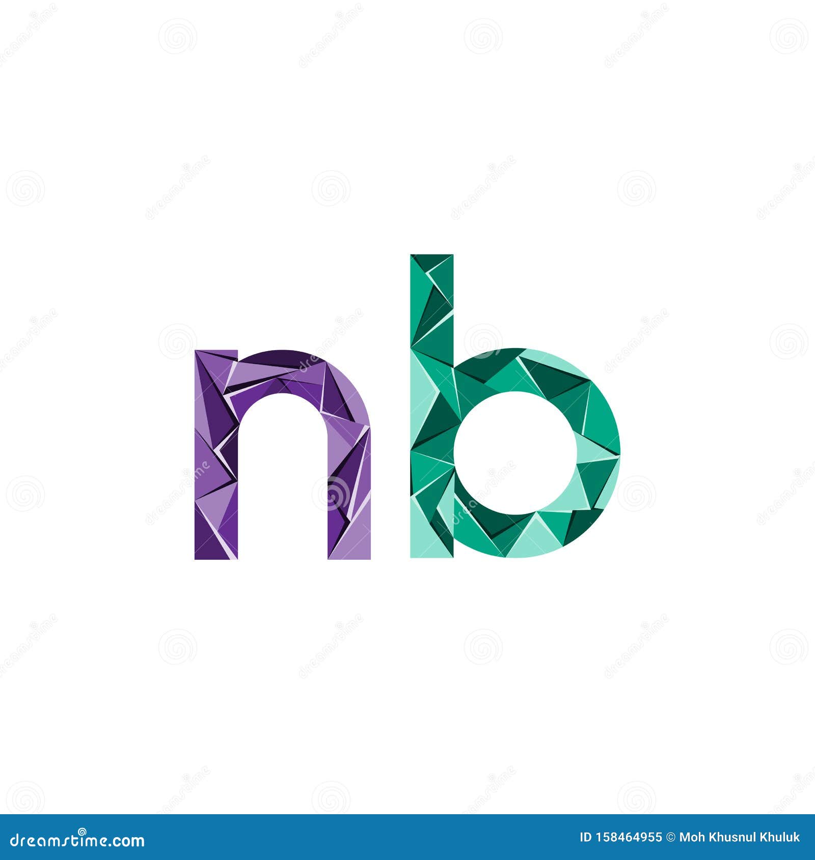Initial Letter Nb Abstract Triangle Logo Vector Stock Vector ...