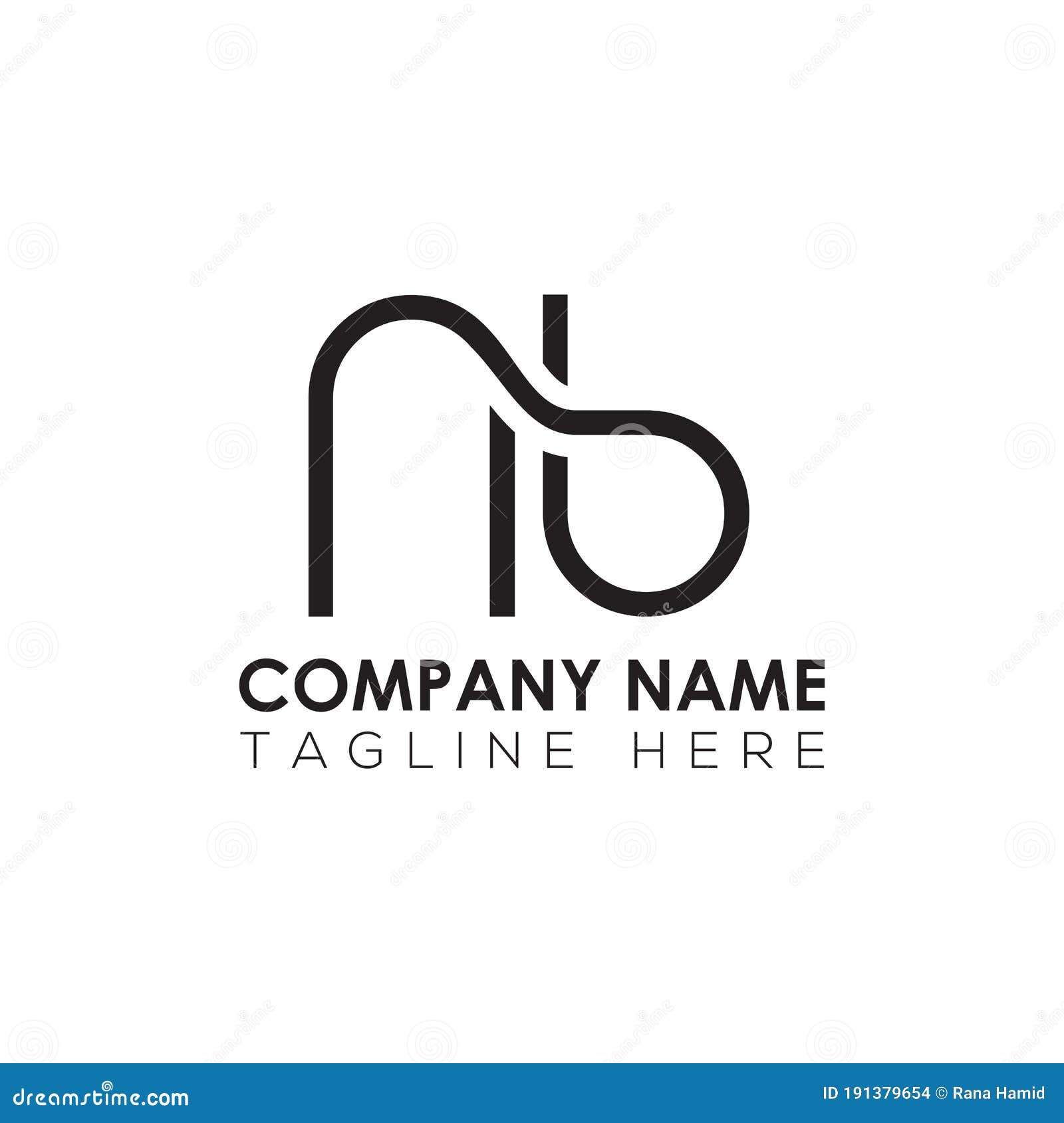 Initial Letter NB Logo Design Vector Template. Creative Abstract NB ...