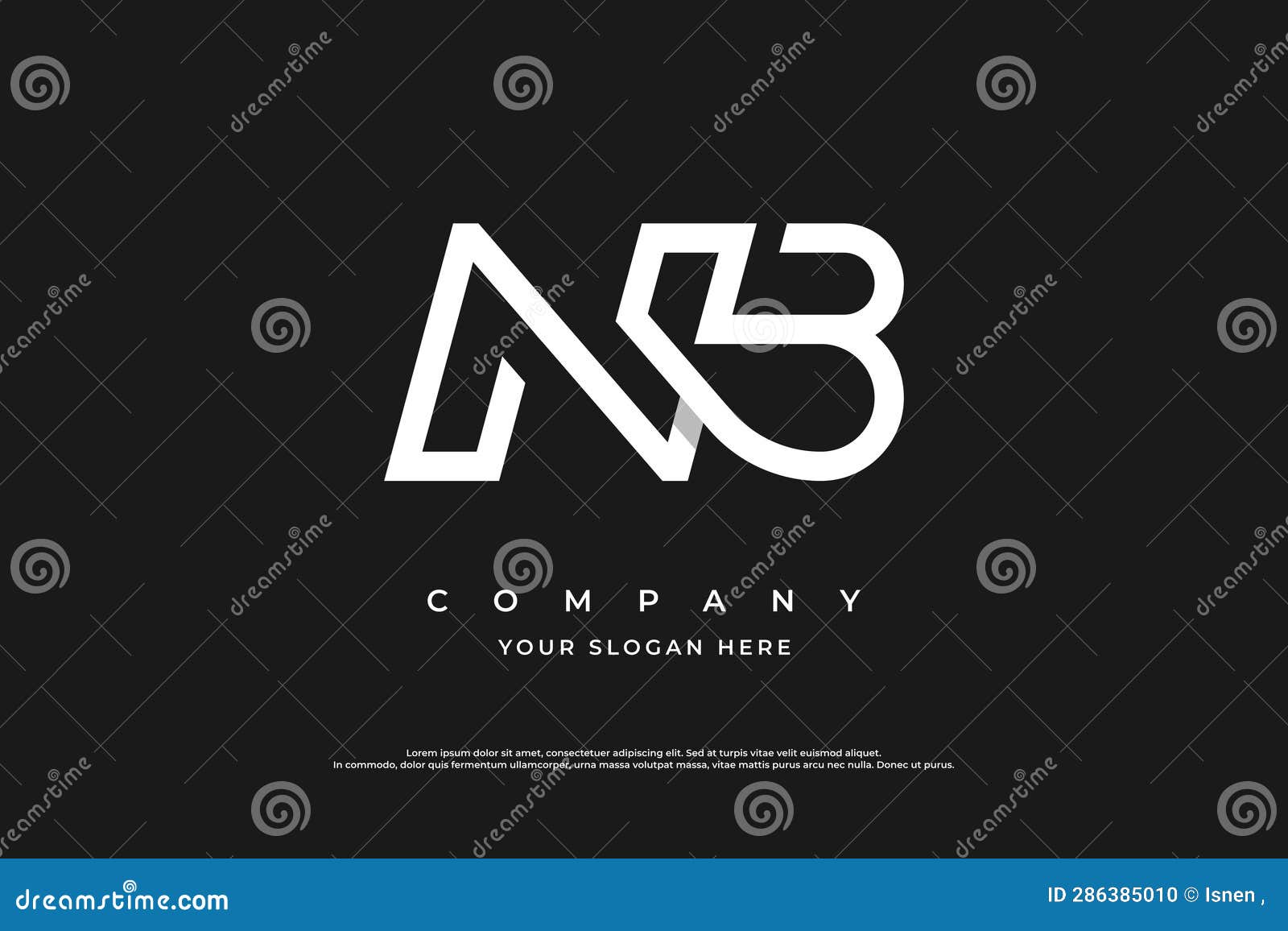 Letter NB Logo Design stock illustration. Illustration of modern ...