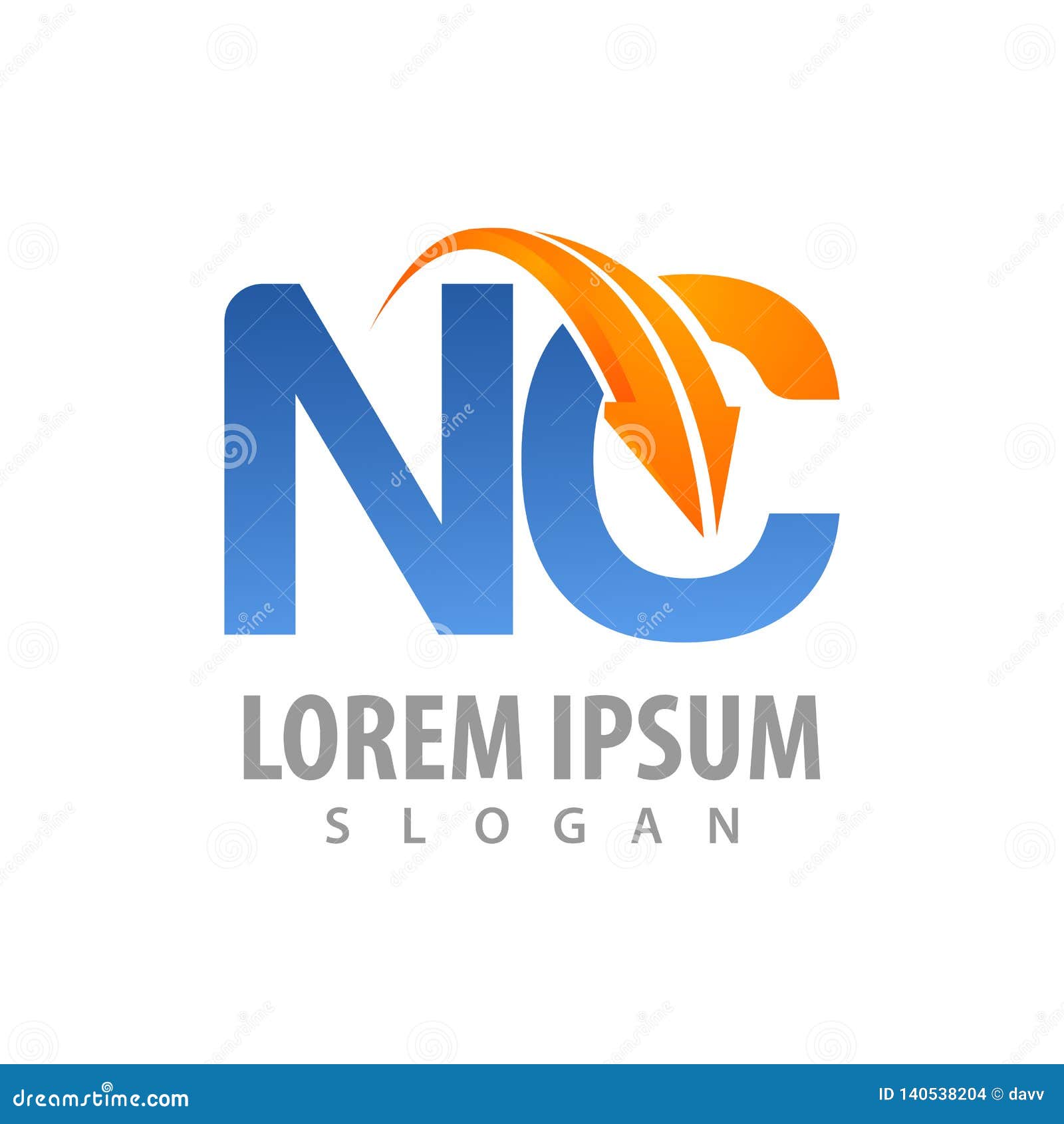 Initial Letter NC Arrow Logo Concept Design. Symbol Graphic Template ...