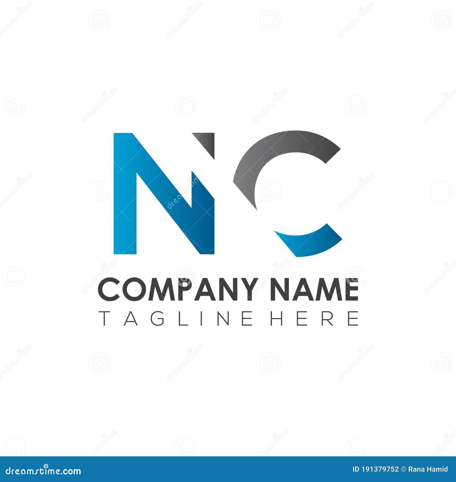 Initial Letter NC Logo Design Vector Template. Creative Abstract NC ...