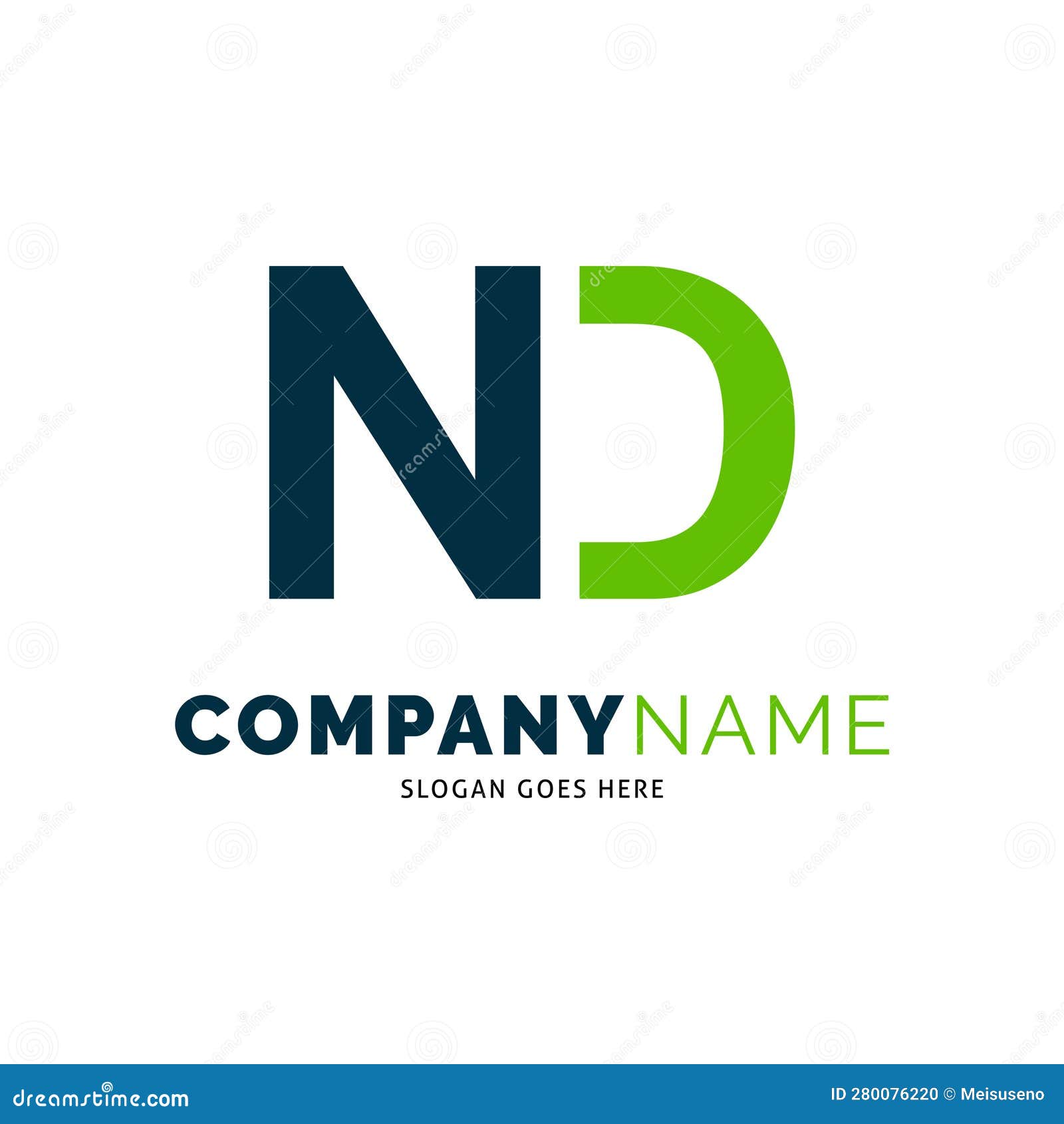 Initial Letter ND Icon Vector Logo Template Illustration Design Stock ...