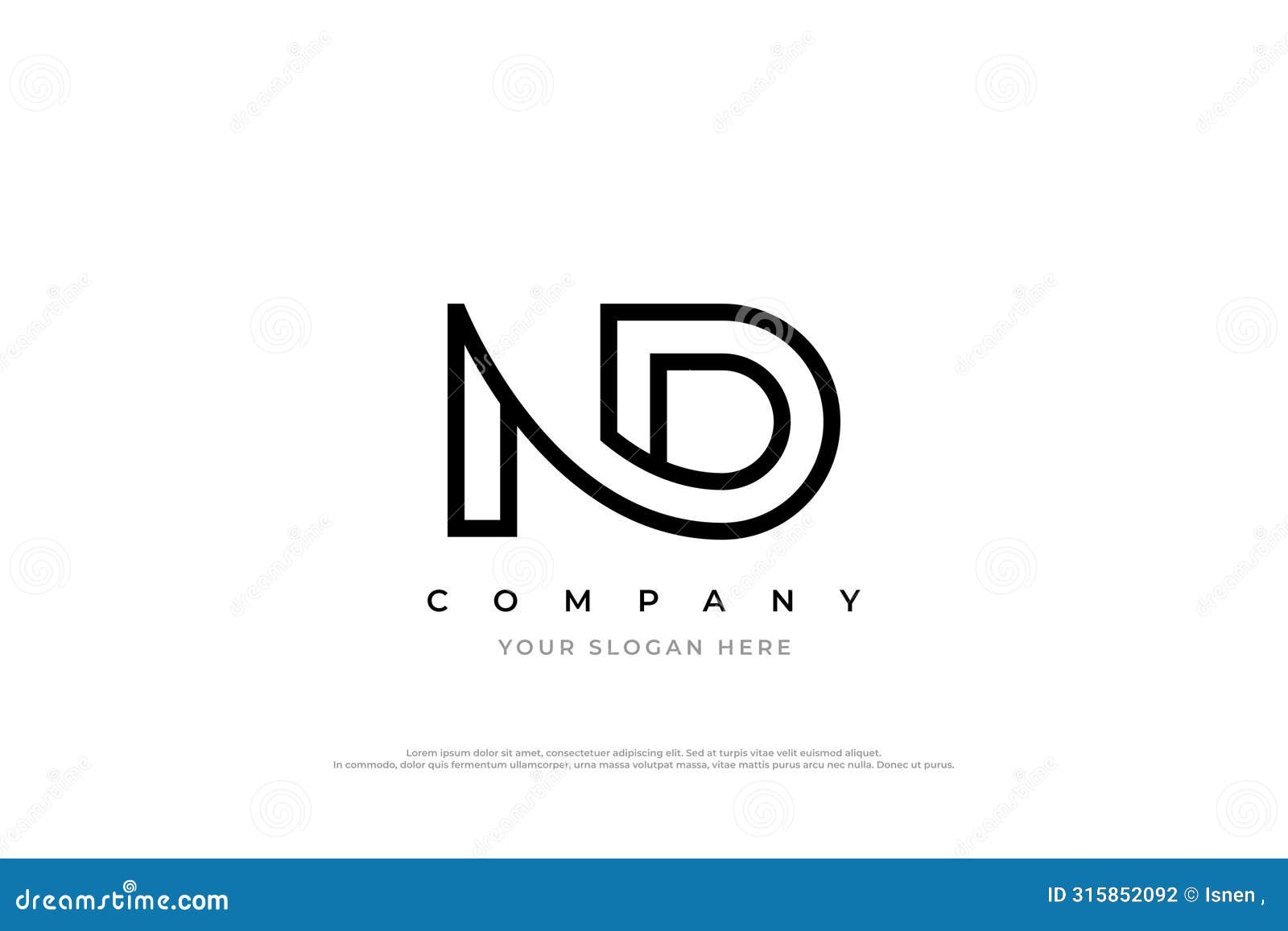 Initial Letter ND Logo Design Stock Vector - Illustration of monogram ...