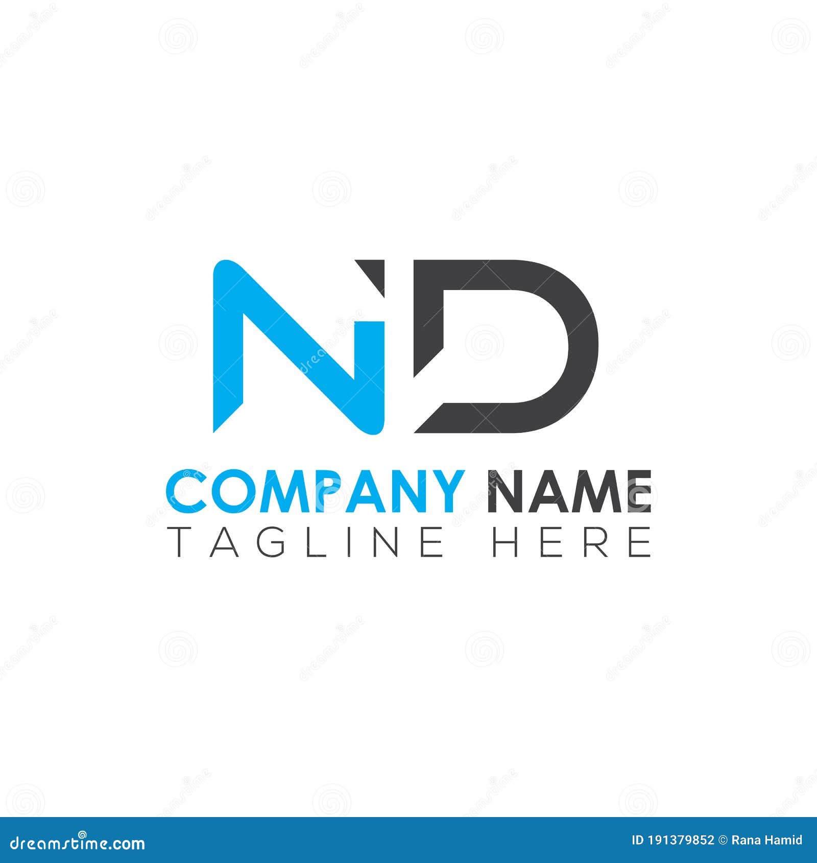 Initial Letter ND Logo Design Vector Template. Creative Abstract ND ...