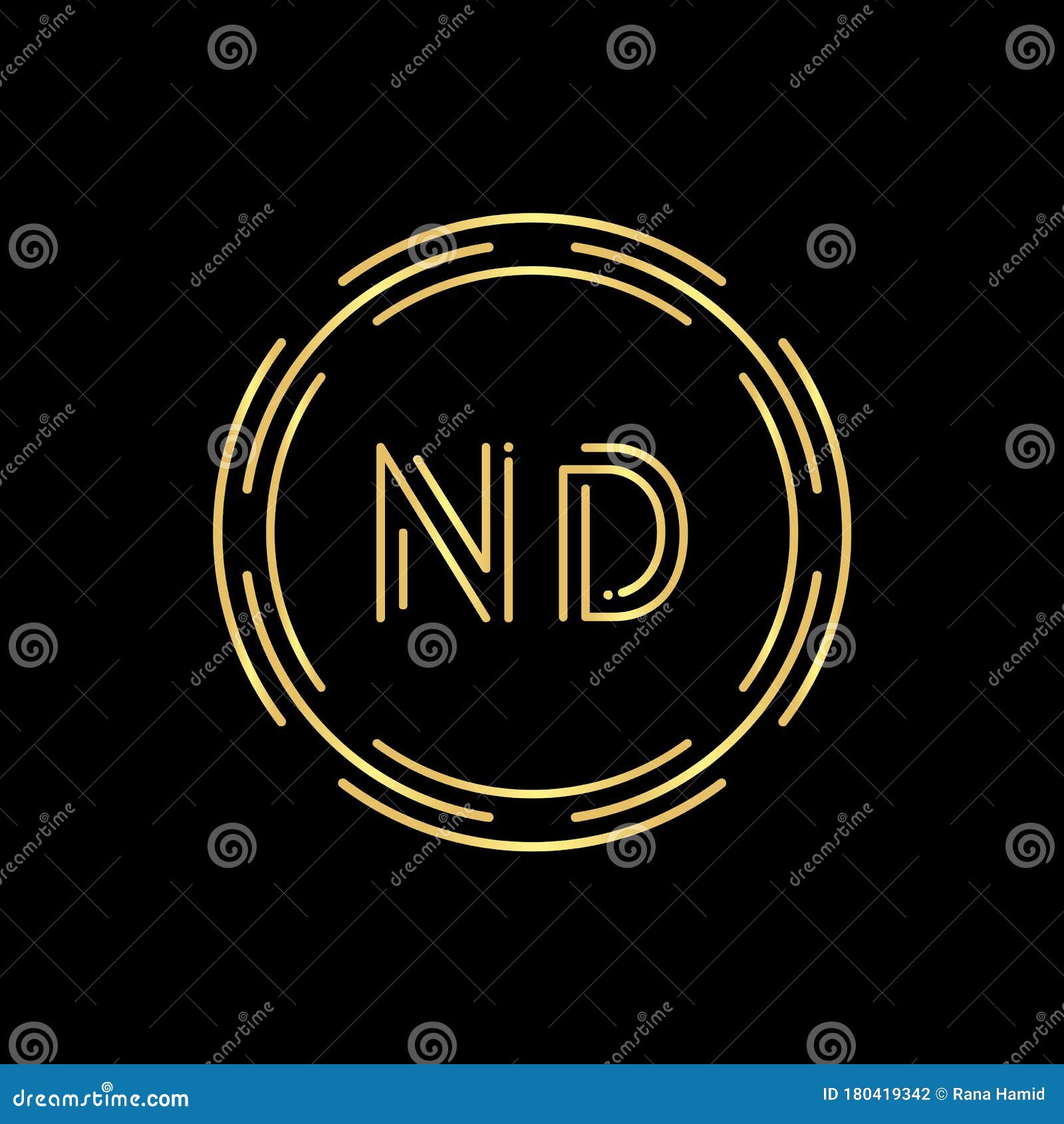 Initial Letter ND Logo Design Vector Template. Digital Abstract ND ...