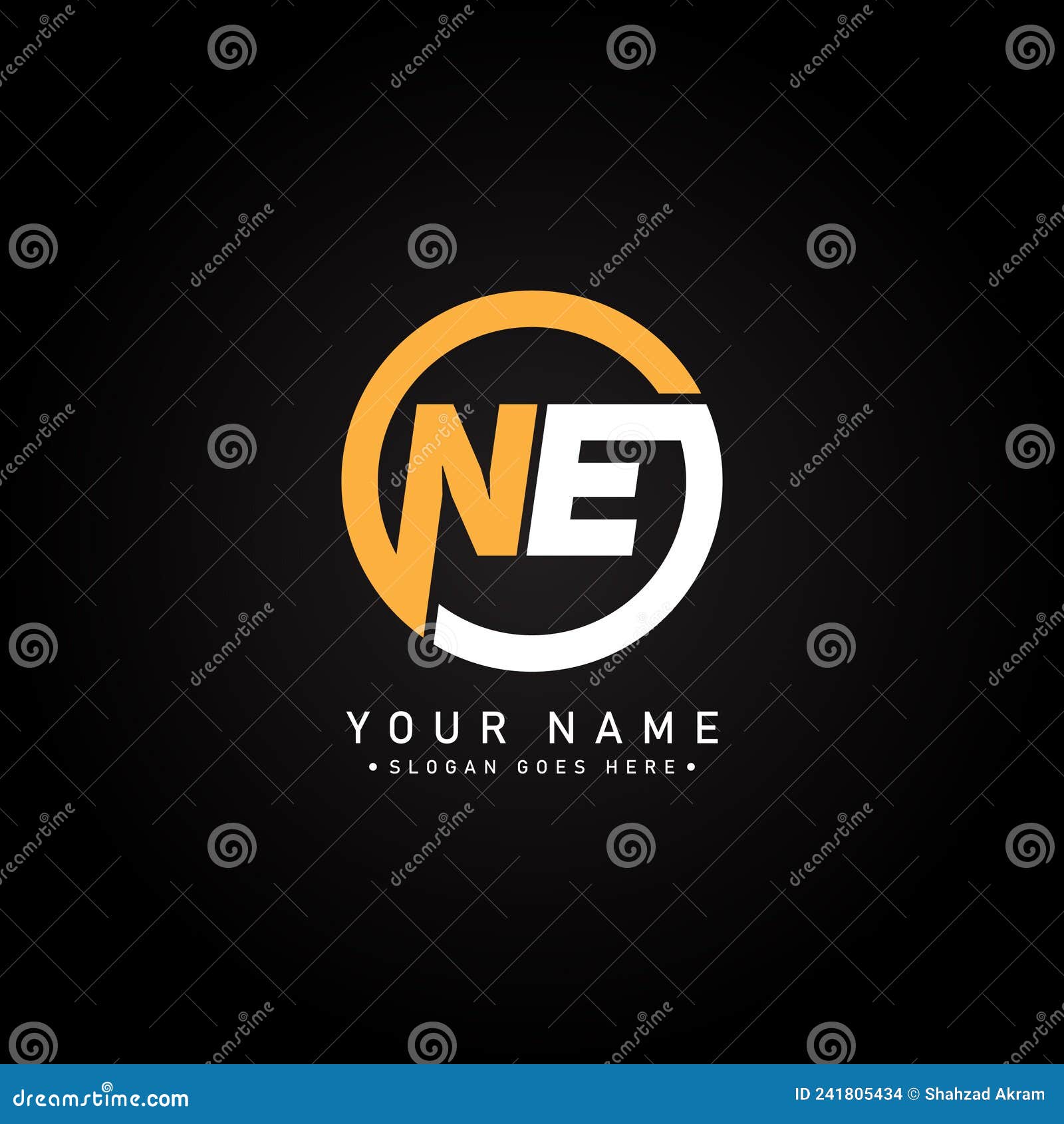 Initial Letter NE Logo - Minimal Business Logo Stock Vector ...