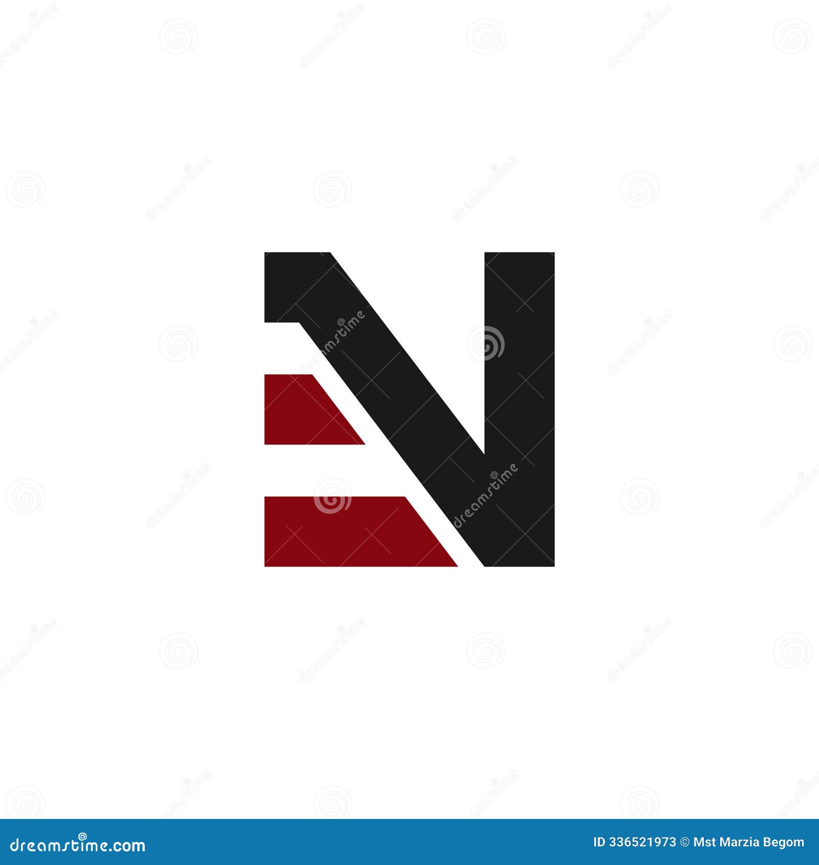 Initial Letter NE Logo - Minimal Business Logo Stock Illustration ...