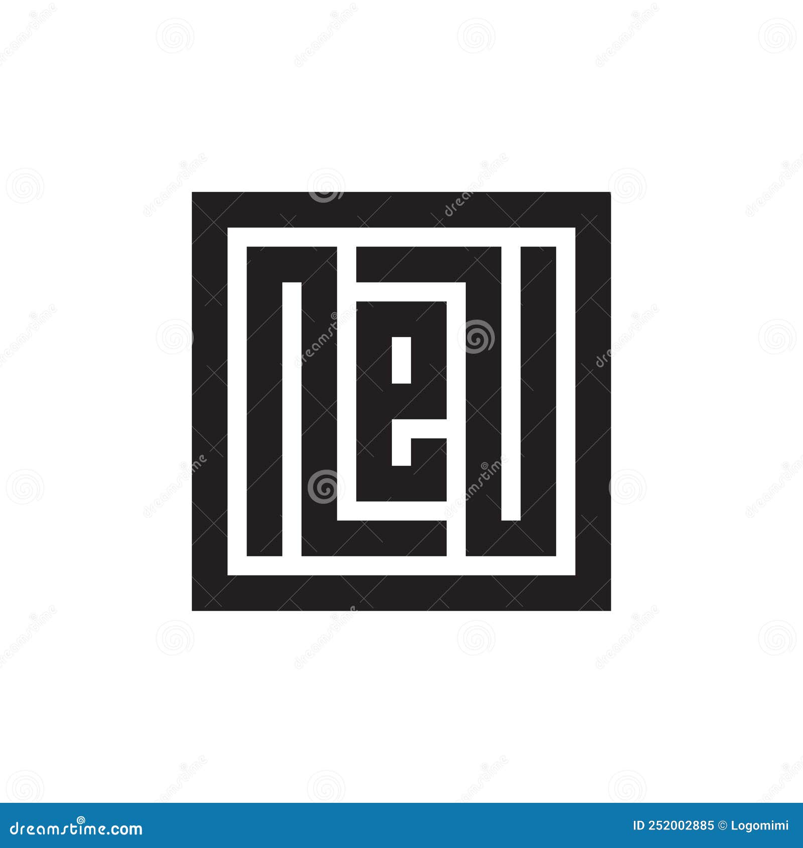 Initial Letter Neu Logo Icon Design Template, Square Monogram Logo ...