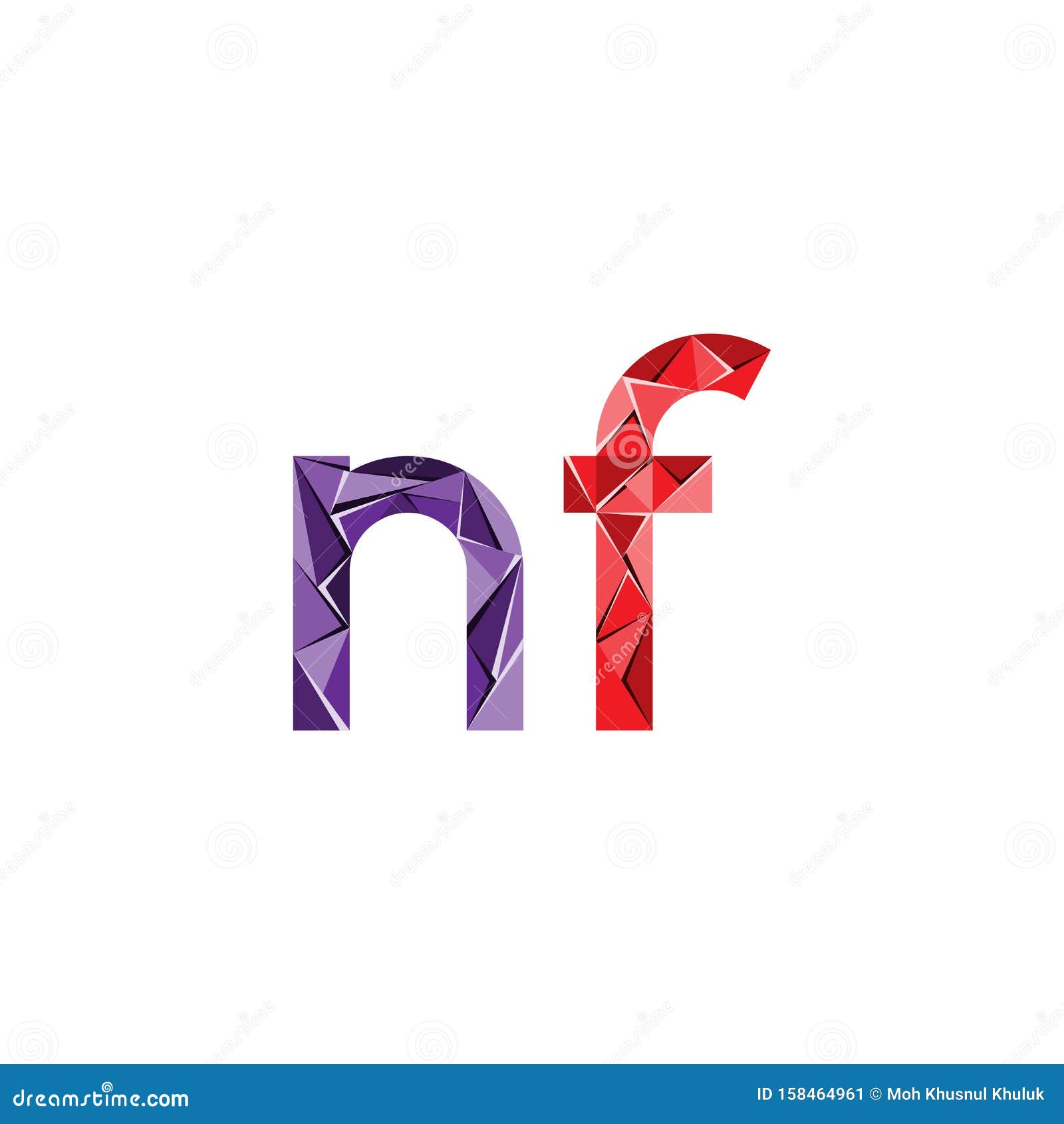 Initial Letter Nf Abstract Triangle Logo Vector Stock Vector ...