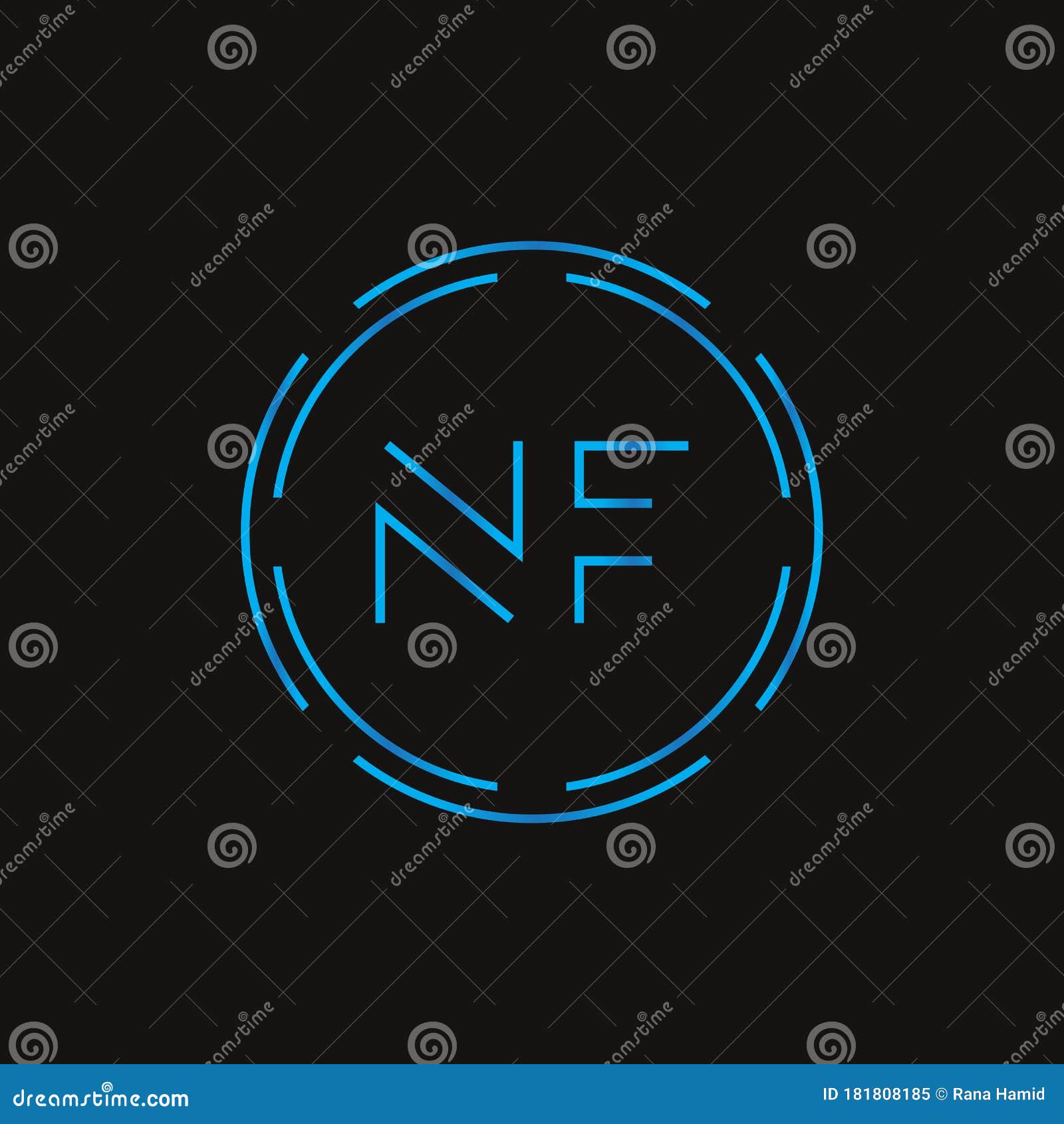 Initial Letter NF Logo Design Vector Template. Digital Abstract NF ...