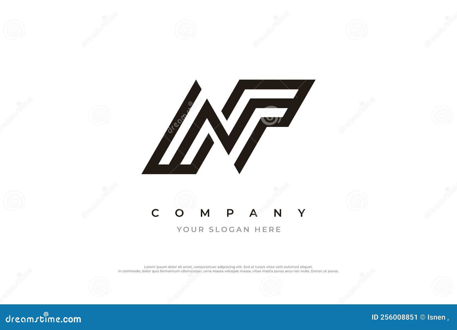 Initial Letter NF Monogram Logo Design Vector Stock Vector ...