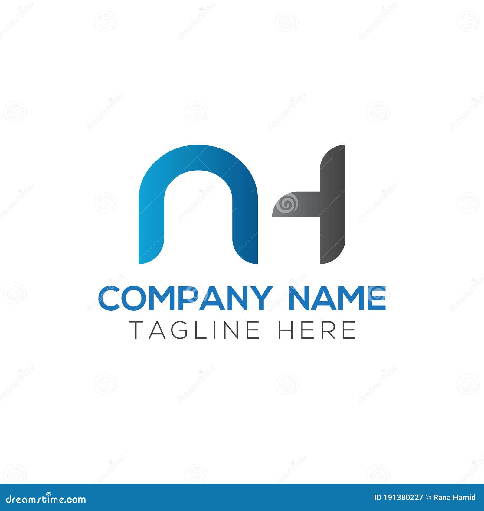 Initial Letter NH Logo Design Vector Template. Creative Abstract NH ...